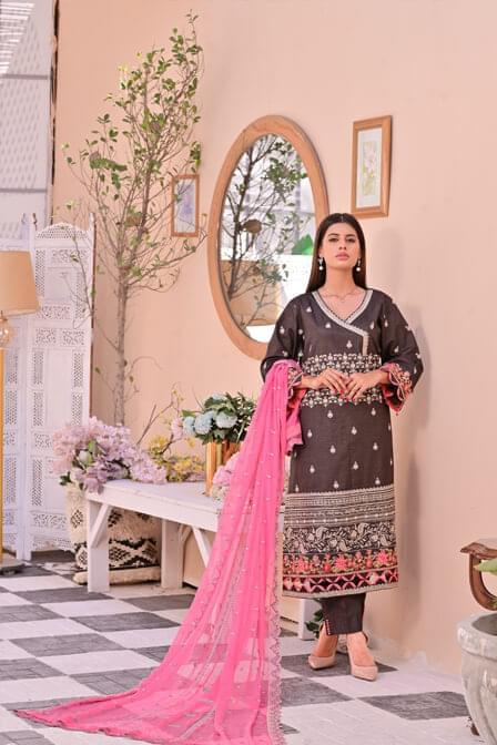 Premium Masuri Shirt With Chiffon Dupatta - SURKHAAB – Karigari